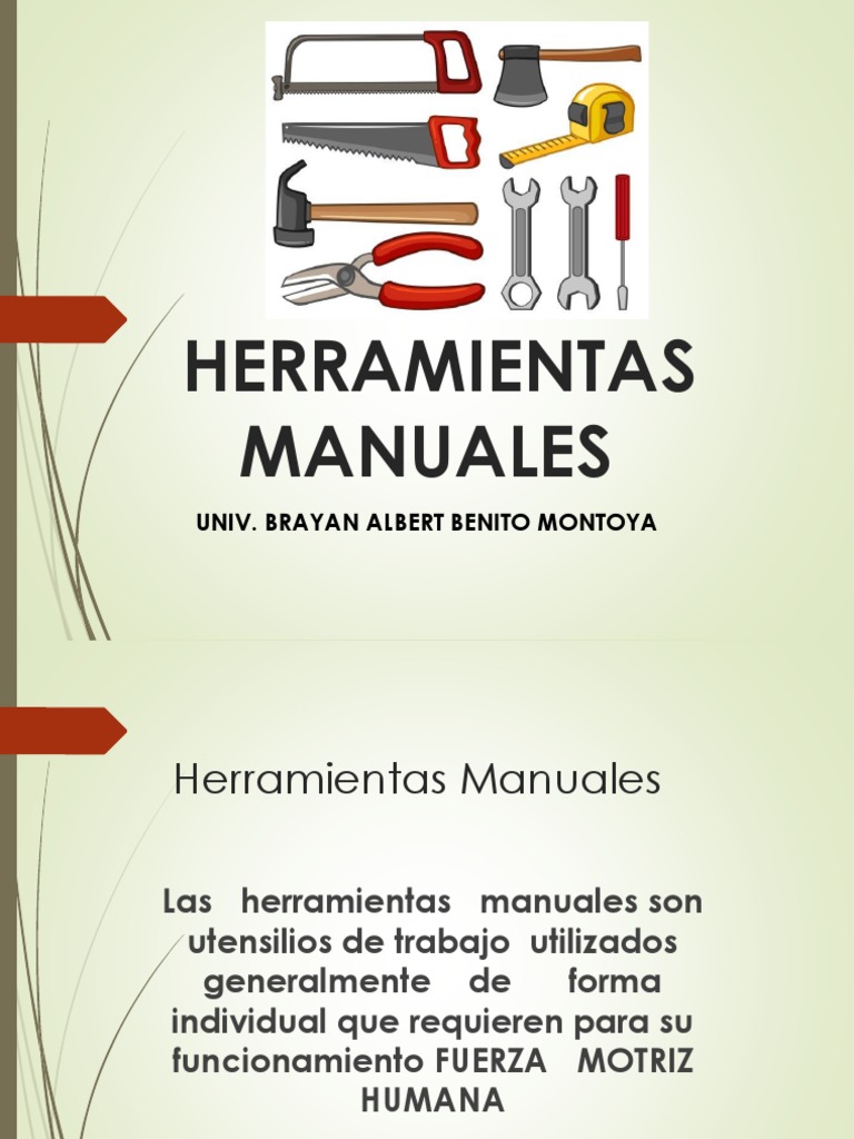 Herramientas Manuales | PDF | Tornillo | tijeras