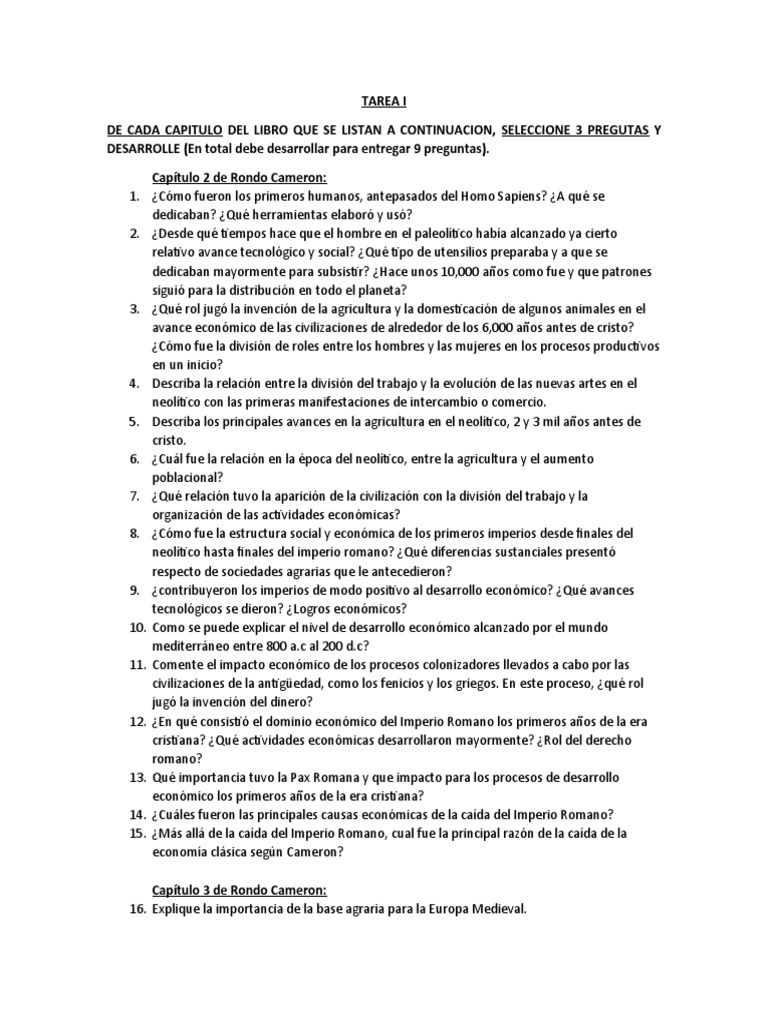 Tarea Unidad I (Ecn-113) | PDF | Edades medias | Agricultura