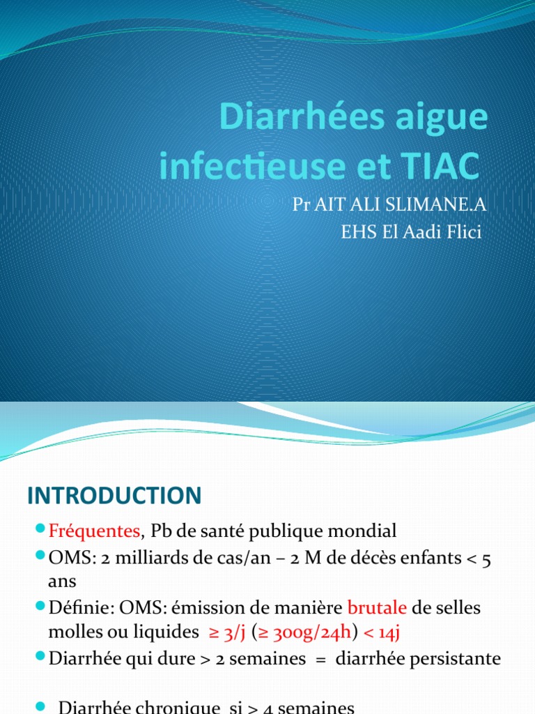 Diarrhées aiguës infectieuses : causes et traitements | PDF ...