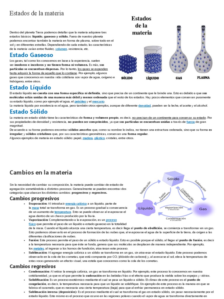 Estados de La Materia | PDF
