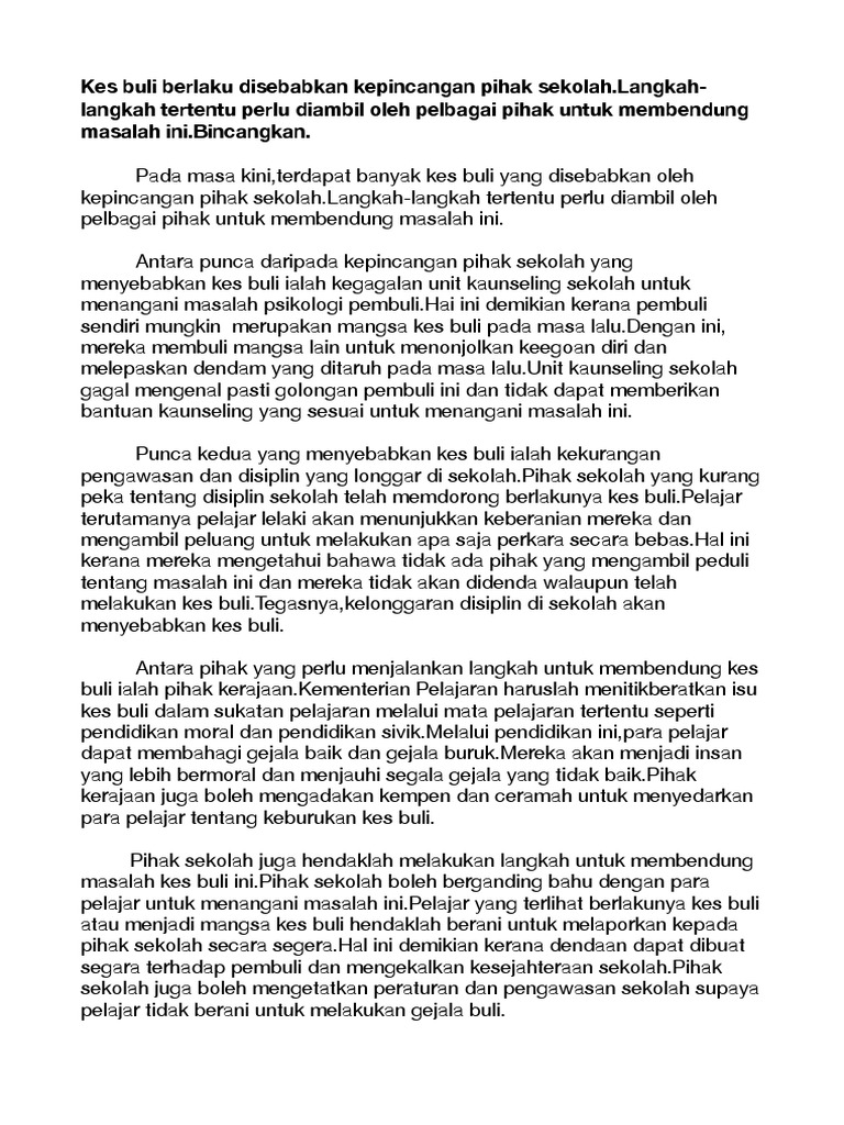 PA Karangan (Kes Buli) | PDF