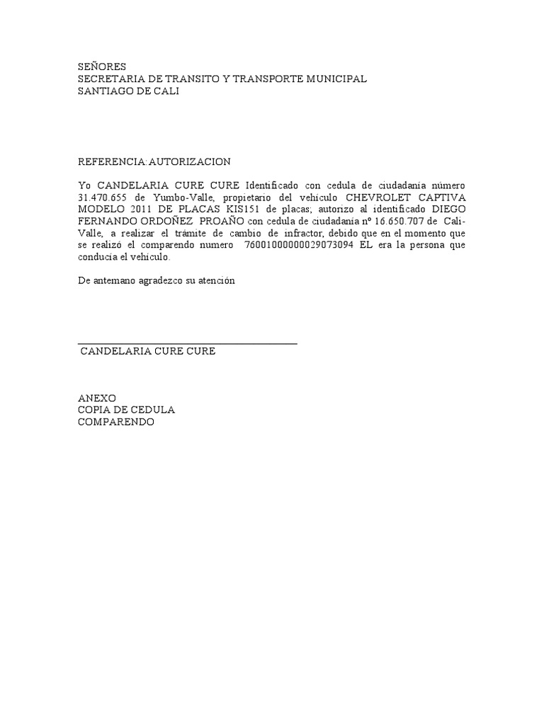 Cambio de Infractor | PDF