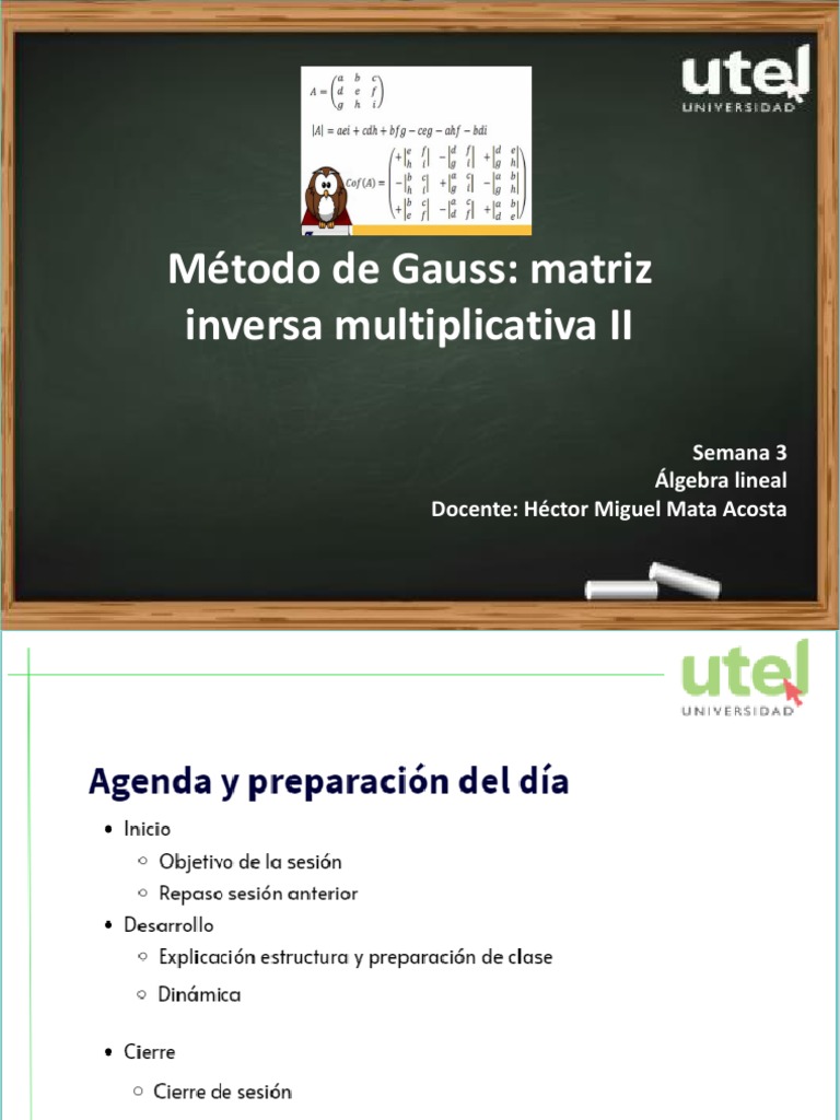 Matriz Inversa Semana 3 Al Oc Pdf Matriz Matemáticas