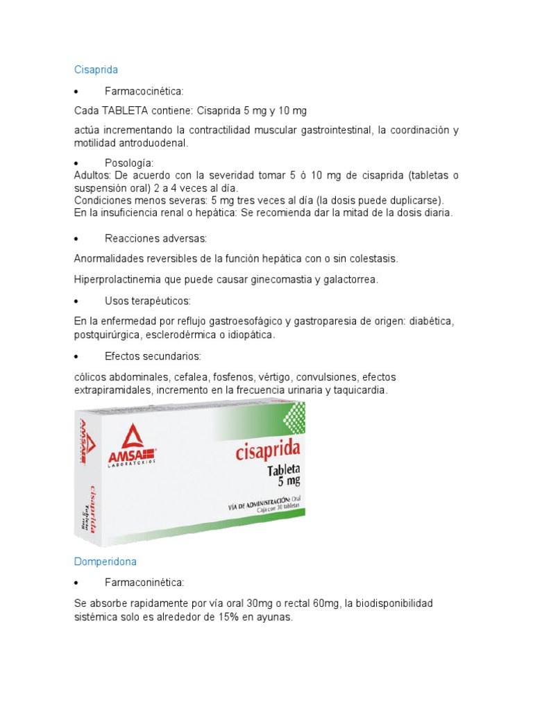 Cisaprida, Domperiona y Butilhioscina | PDF
