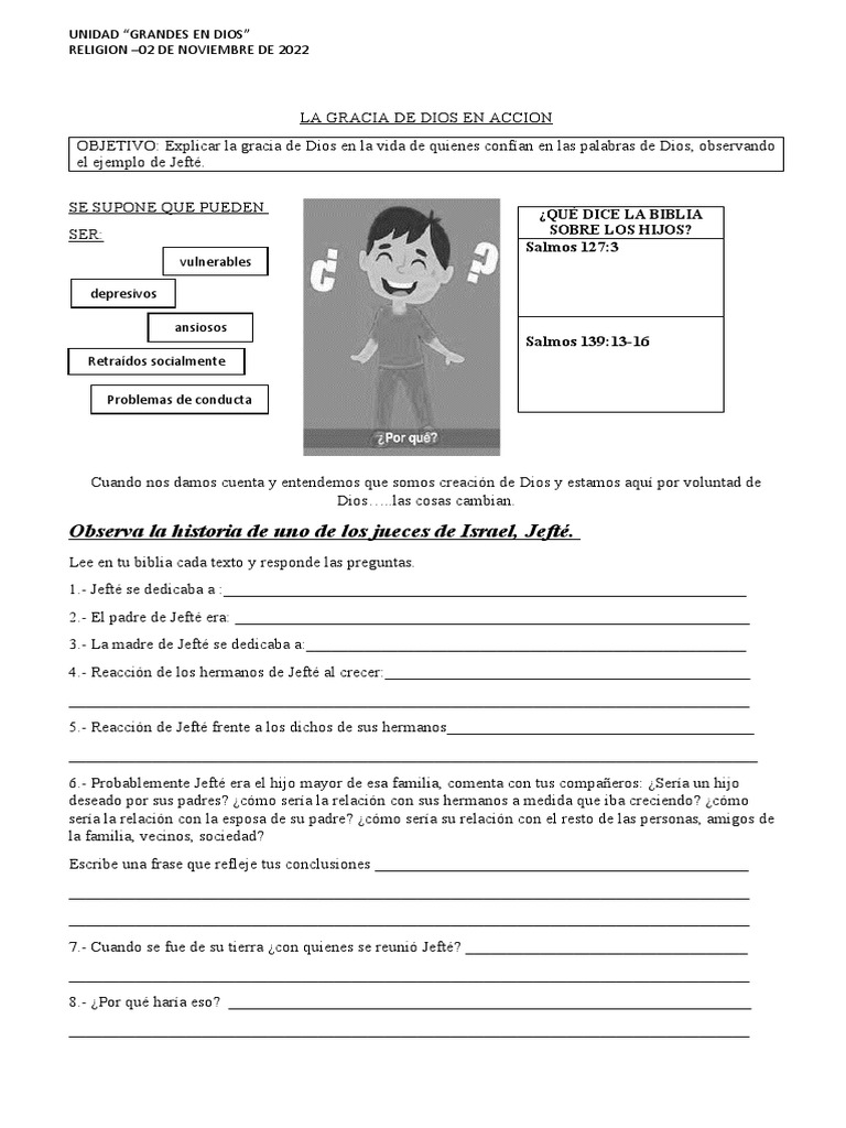 Jefté: Lecciones para Niños sobre Fe | PDF | Relaciones personales ...