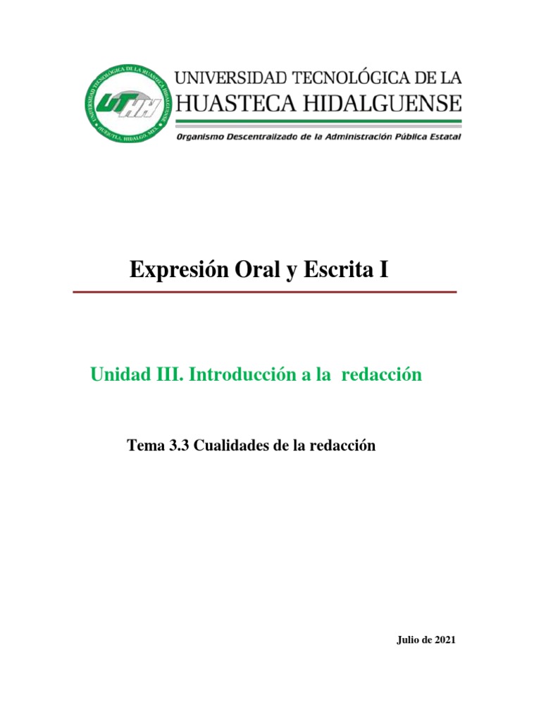 Cualidades Esenciales de la Redacción | PDF