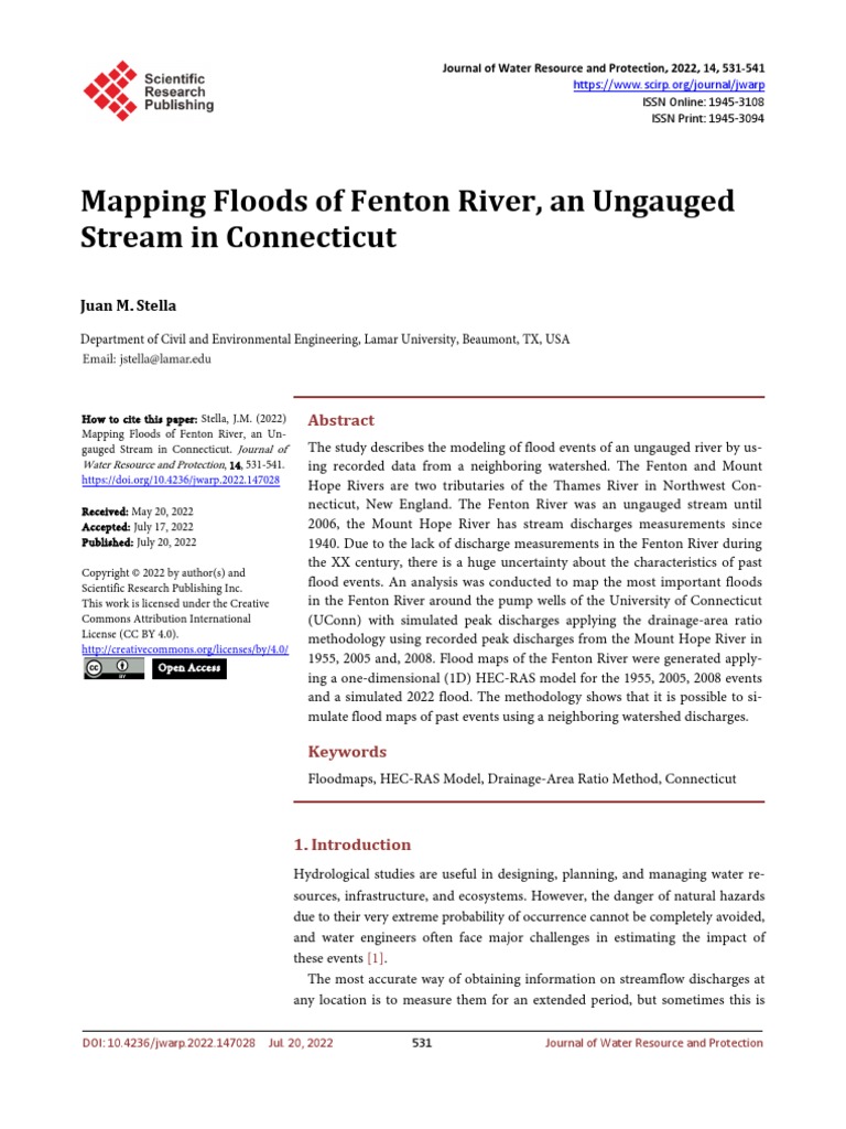 Jwarp 2022071914171196 | Download Free PDF | Coefficient Of Determination | Flood