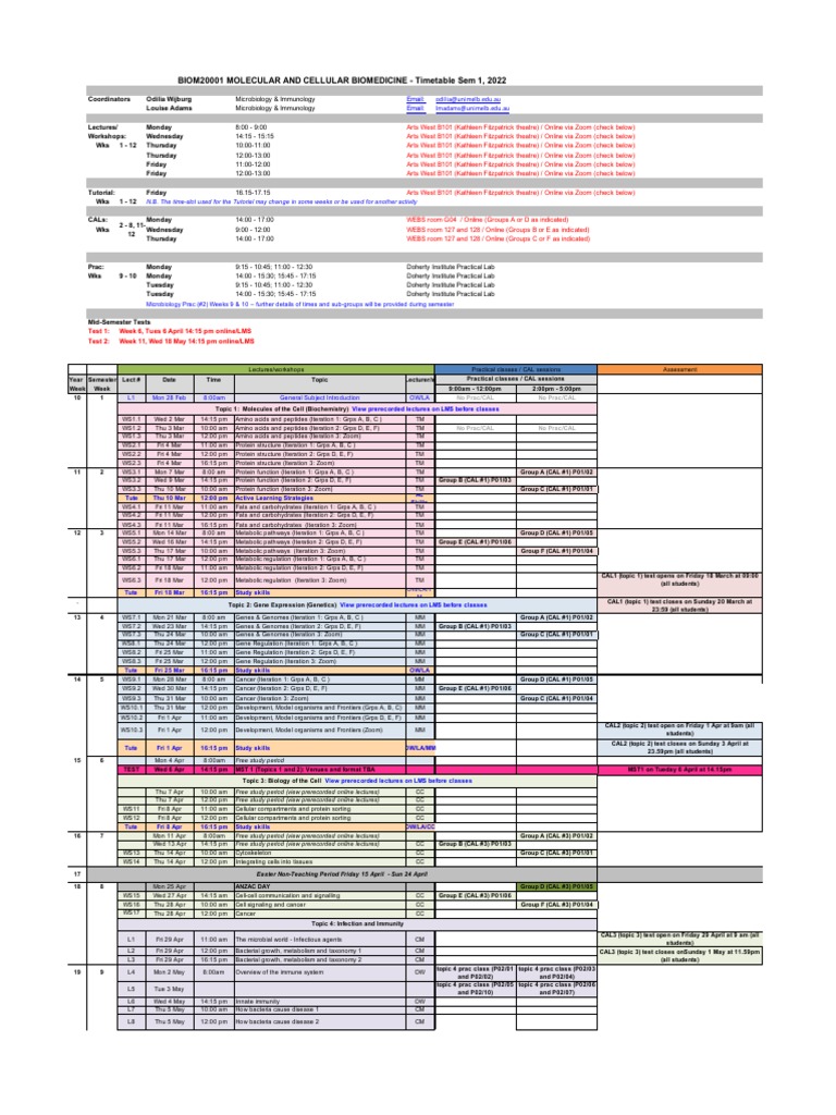 MCB Timetable | PDF