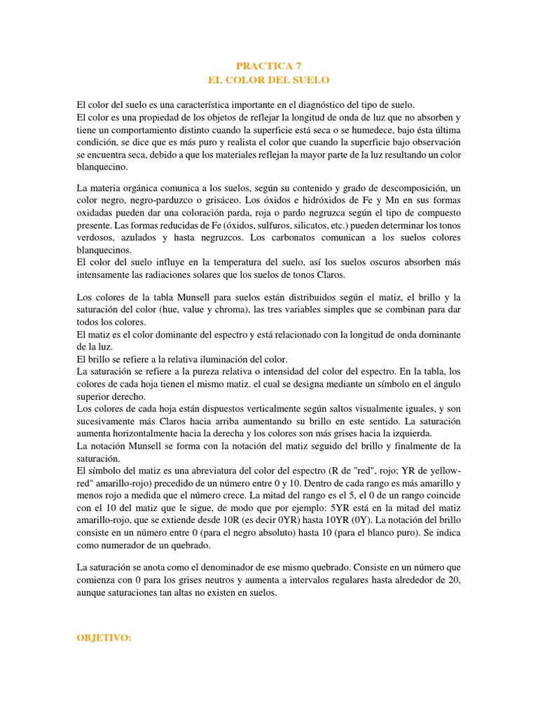 Análisis del color de suelo y su relación con las propiedades del suelo ...