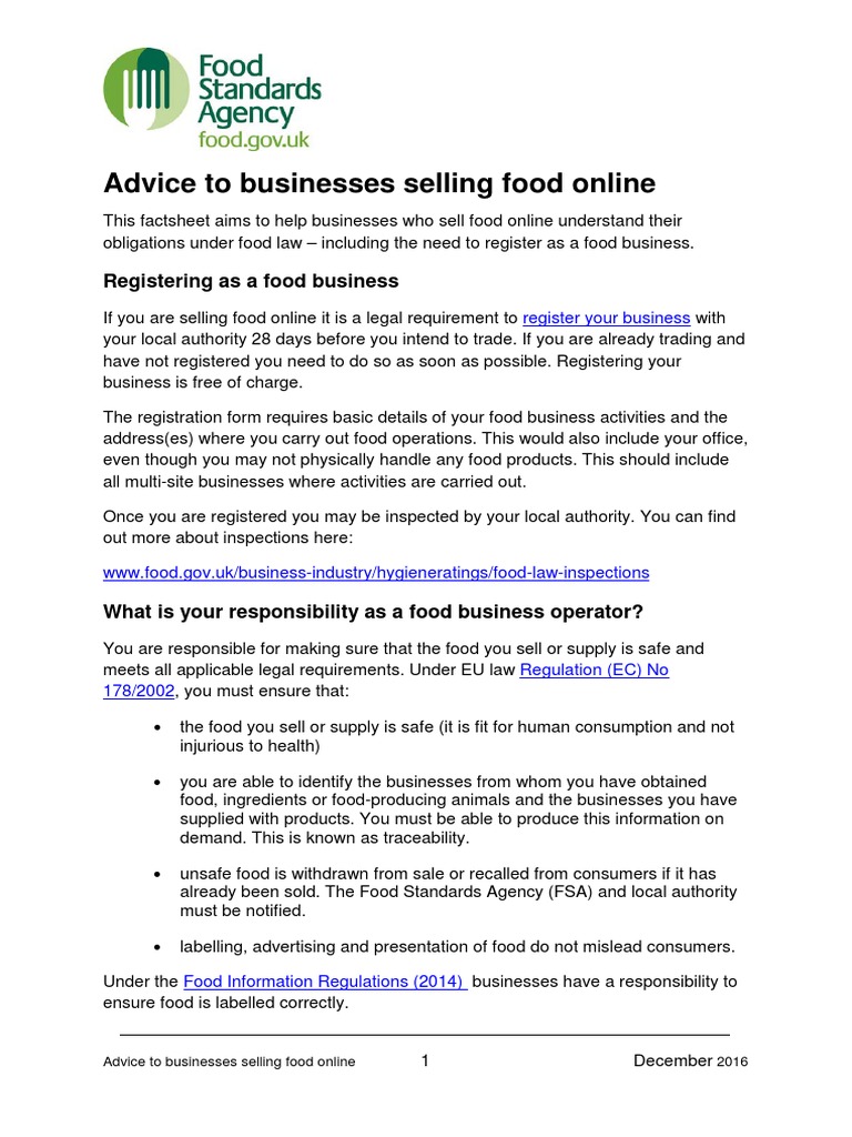 Food Business Online Selling Guide | PDF | Foods | Food Industry