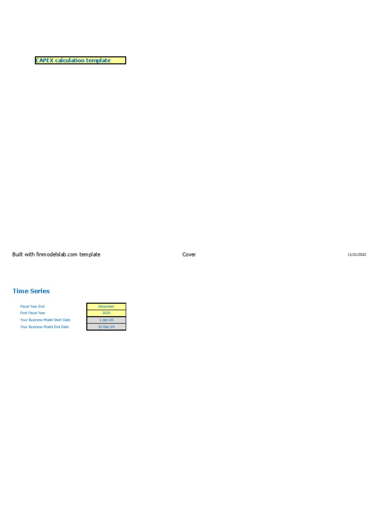 CAPEX Forecast Excel Template | PDF
