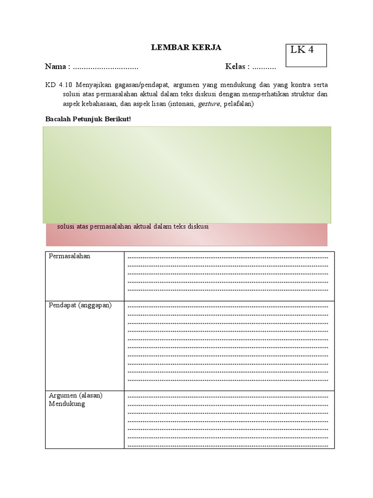 Lembar Kerja LK 4 | PDF