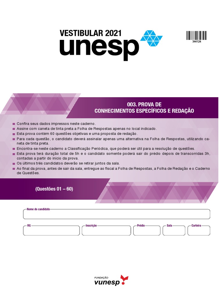 Prova Unesp Segunda Fase 2021 | PDF | Lepra | Brasil Prova Unesp Segunda Fase 2021 | PDF | Lepra | Brasil