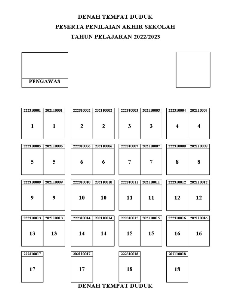 Denah Tempat Duduk | PDF