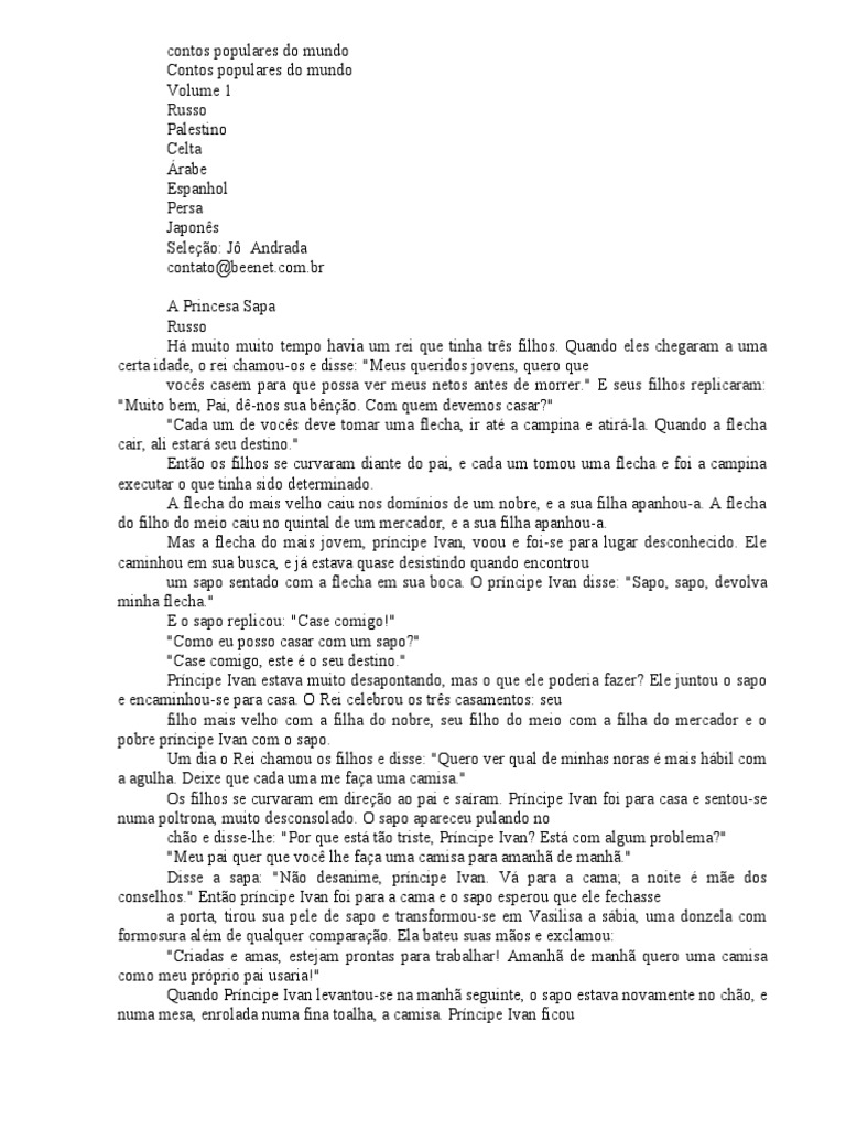 Contos Populares Do Mundo - Vol. 1 | PDF | Caça | Castelo