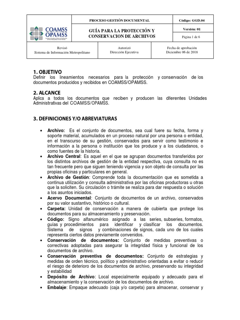 Guia para La Proteccion y Conservacion de Archivos | PDF