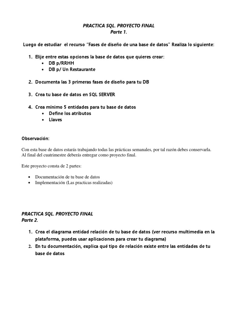 Practica No. 3. SQL Server | PDF | Bases de datos | Servidor SQL de Microsoft