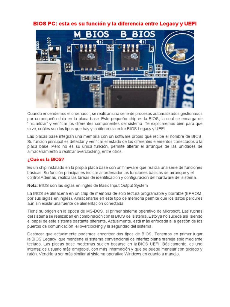 Función y tipos de BIOS en PC | PDF | Bios | Hardware de la computadora