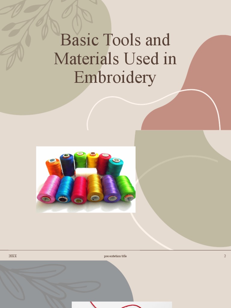2 Basic Tools and Materials Used in Embroidery | PDF | Electronic Business | Business