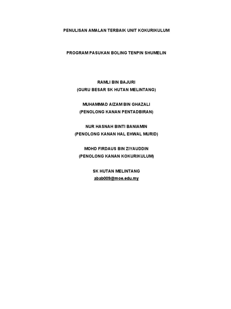 Program Amalan Terbaik Koku | PDF