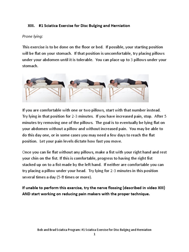 Sciatica Exercise For Disc Bulging and Herniation | PDF