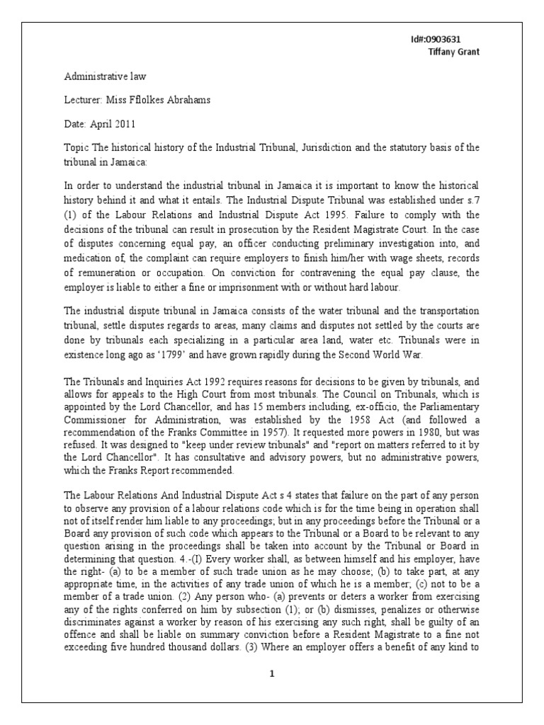 Administrative Law Tribunal Essay | PDF