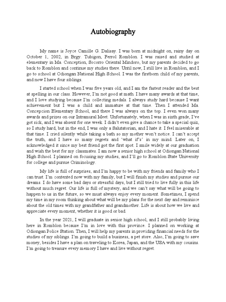 My Autobiography | PDF