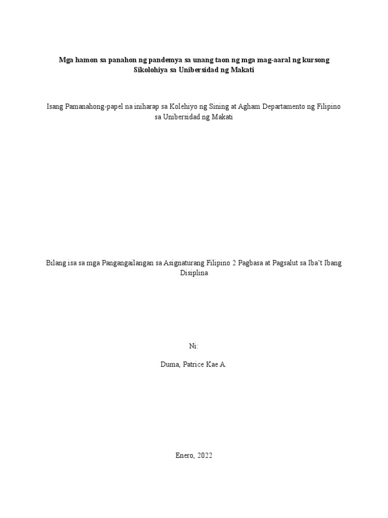 Sample Format PDF | PDF