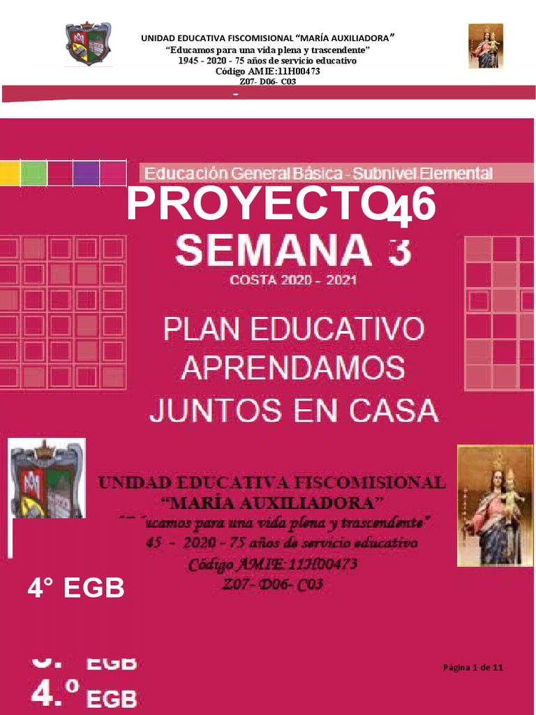 PROYECTO 6 SEMANA 4 4 To GRADO - CUARTO B | PDF | Autoestima | Ecuador PROYECTO 6 SEMANA 4 4 To GRADO - CUARTO B | PDF | Autoestima | Ecuador