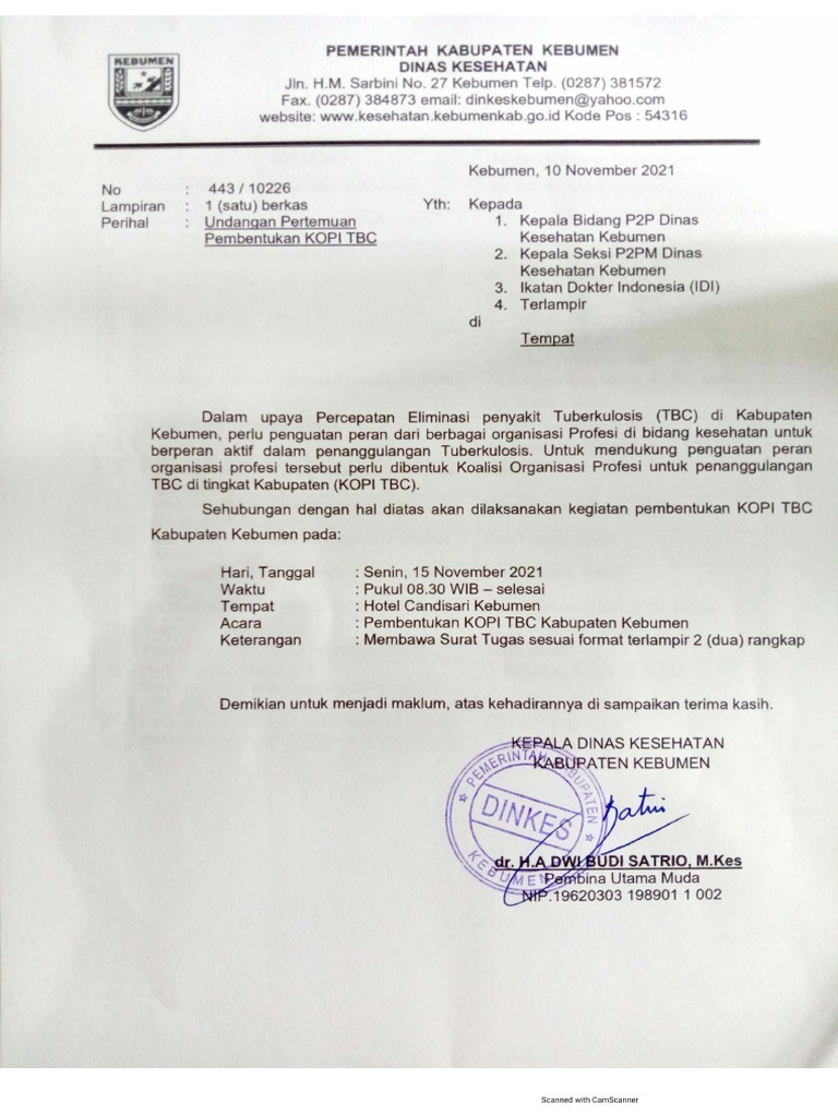 Undangan Pembentukan KOPI TBC 15 Nov | PDF