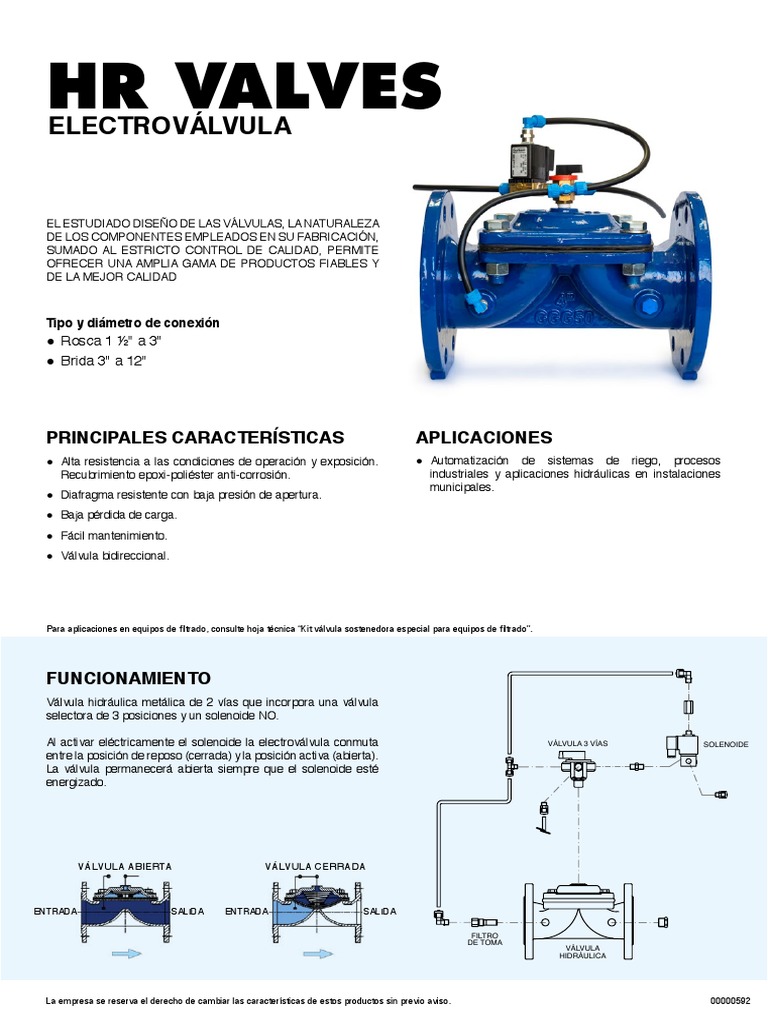 Hoja Tecnica HR ELECTROVALVULA ESP 1 | PDF | Tecnologías de gas | Ingeniería mecánica