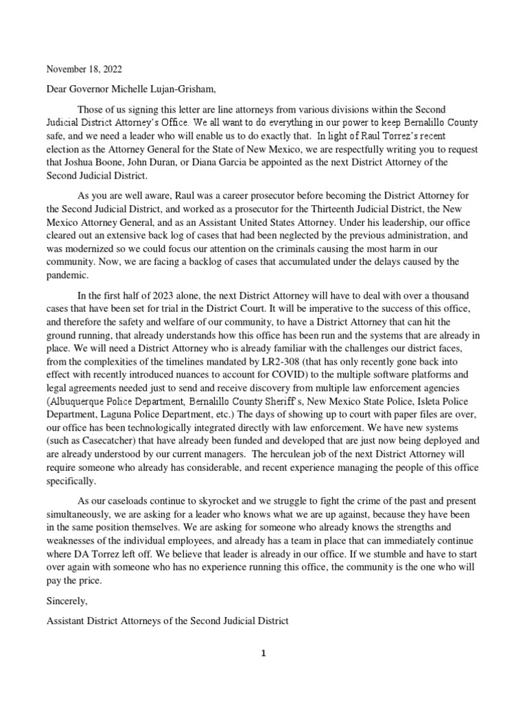 Letter To The Governor - Final | PDF