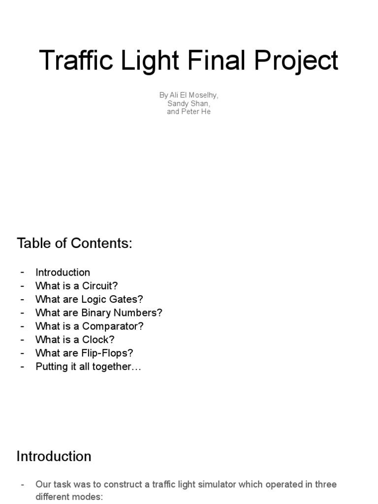 Traffic Light | PDF | Logic Gate | Electronic Design