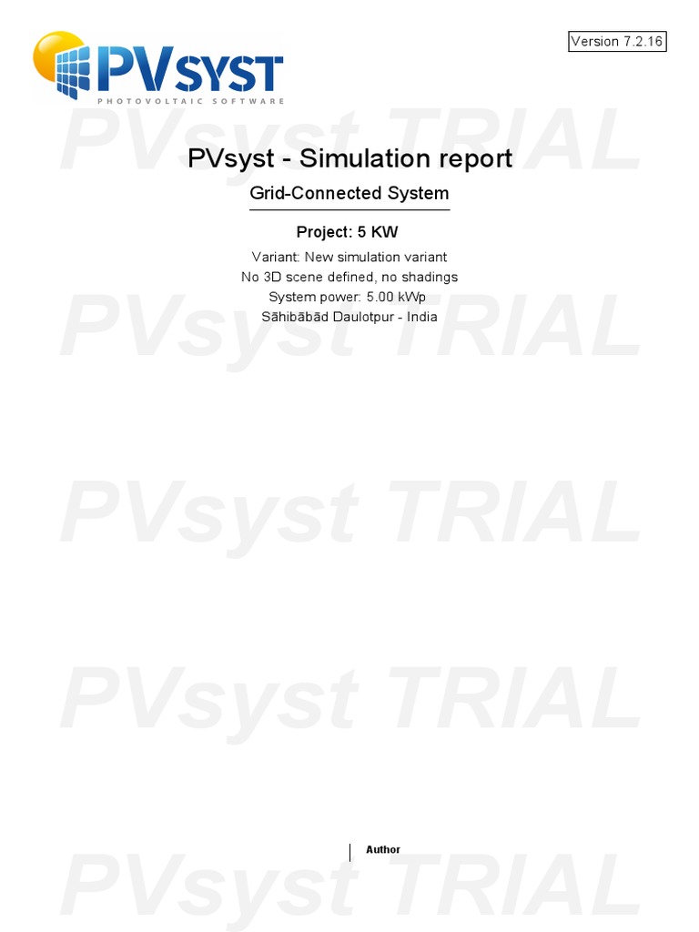 Pvsyst Report | PDF