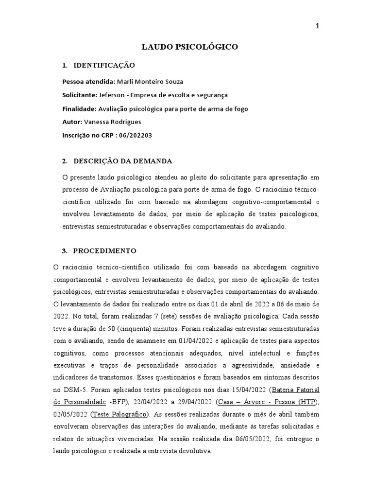 Laudo+psicológico-+referências 1 | PDF