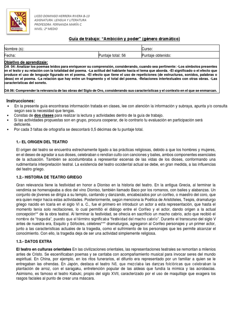 Guía Género Dramático Pdf