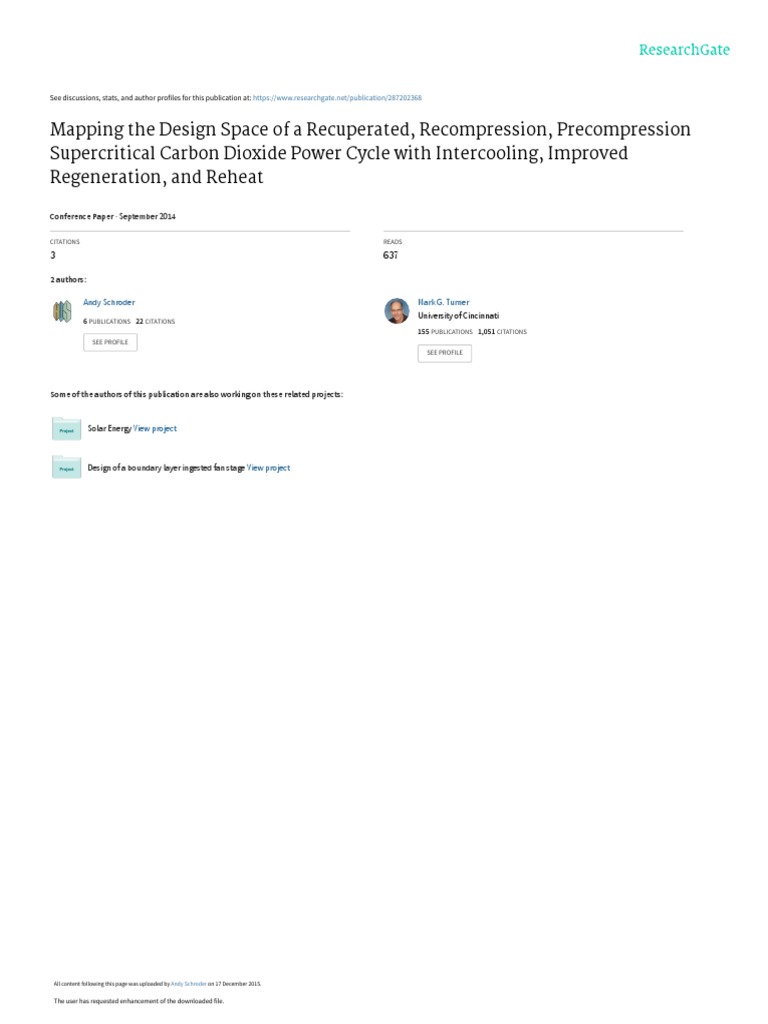 Schroder 2014 CarbonDioxideCycle Paper | PDF | Enthalpy | Heat Exchanger