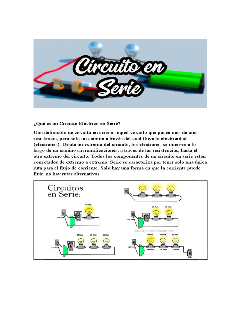 Circuito Eléctrico en Serie | PDF | Corriente eléctrica | Resistencia ...