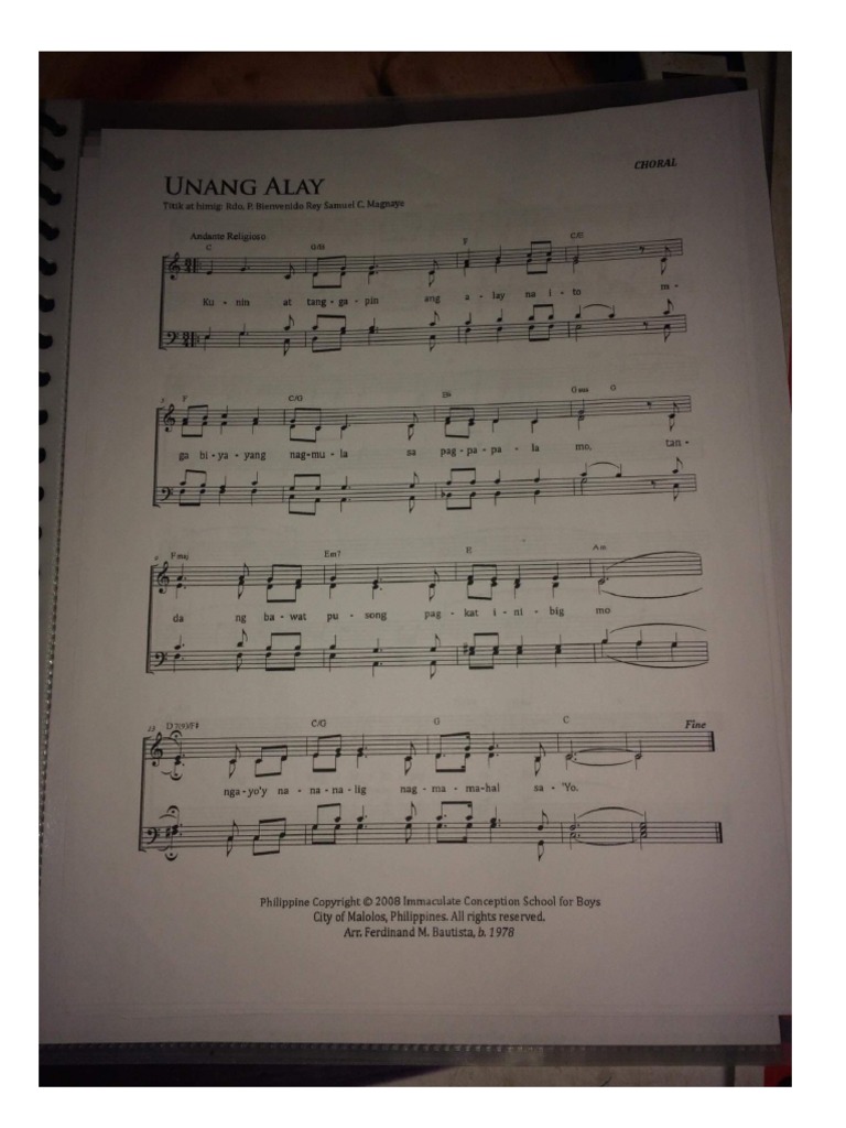 Unang Alay Sheet | PDF