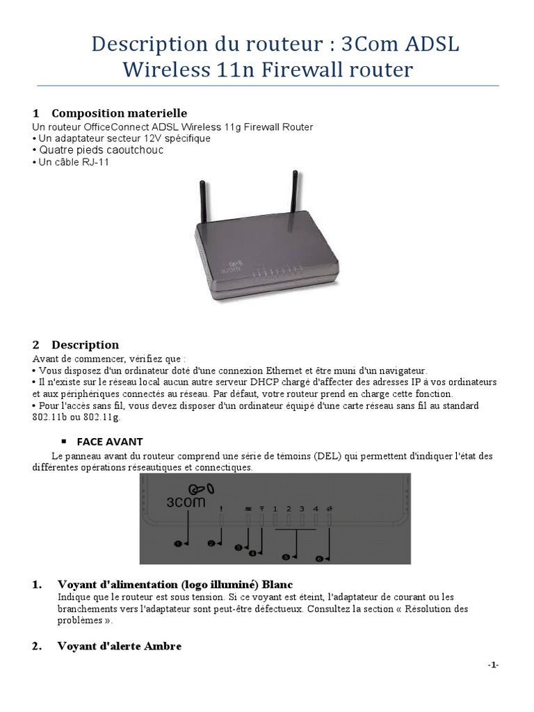 3-TP 2 - Reseau À Infrastructure-Configuration Routeur 3com en Point Daccès1 | PDF