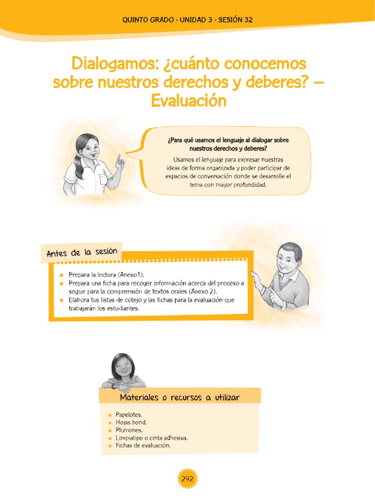 Dialogamos - Cuánto Conocemos Sobre Nuestros Derechos y Deberes - Evaluación - PDF Descargar ...