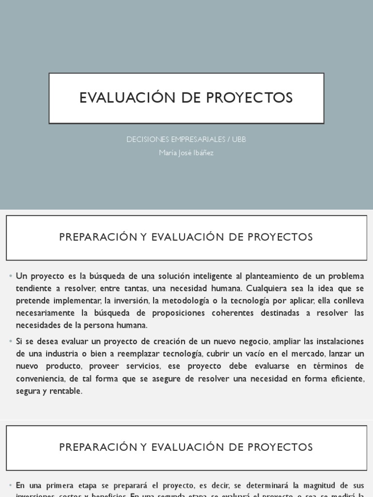 9 - Evaluacion de Proyectos | PDF
