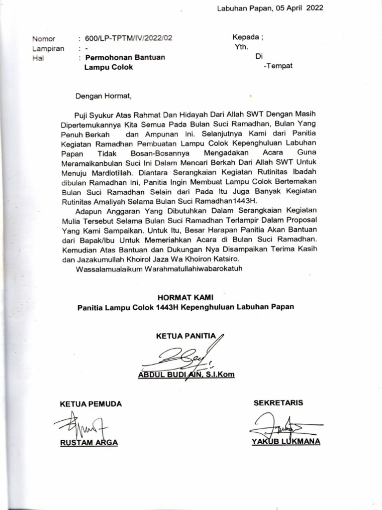 Proposal Lampu Colok | PDF