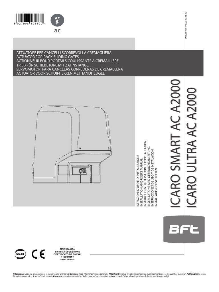 Manual BFT Icaro | PDF