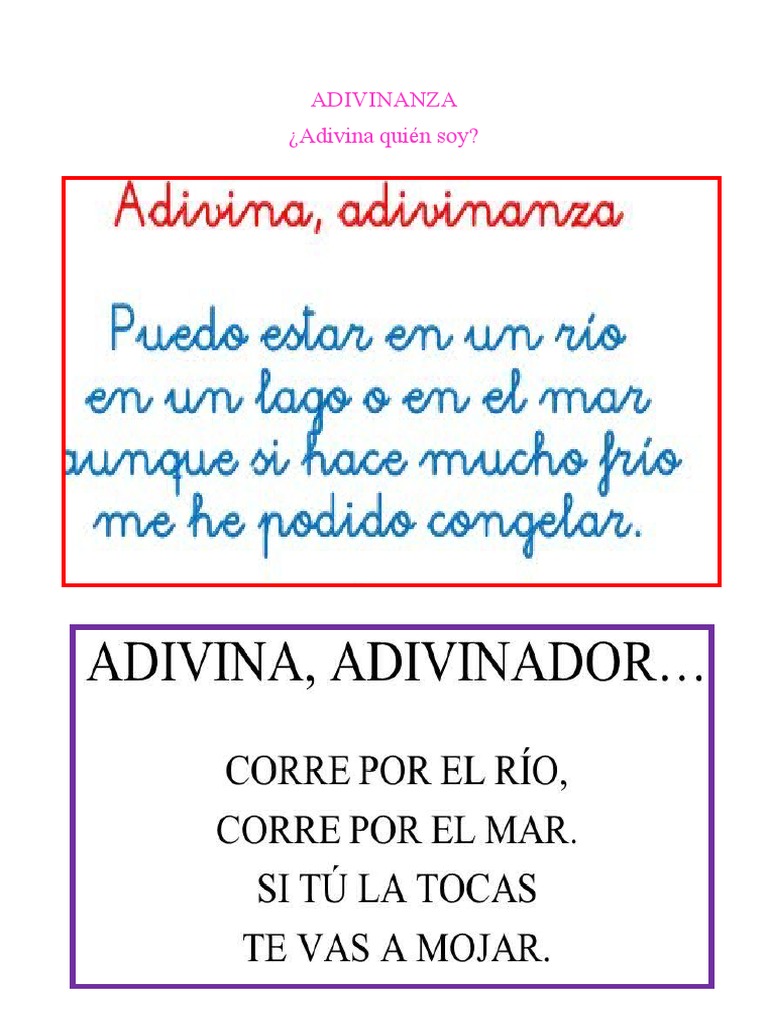 Adivinanza Del Agua | PDF