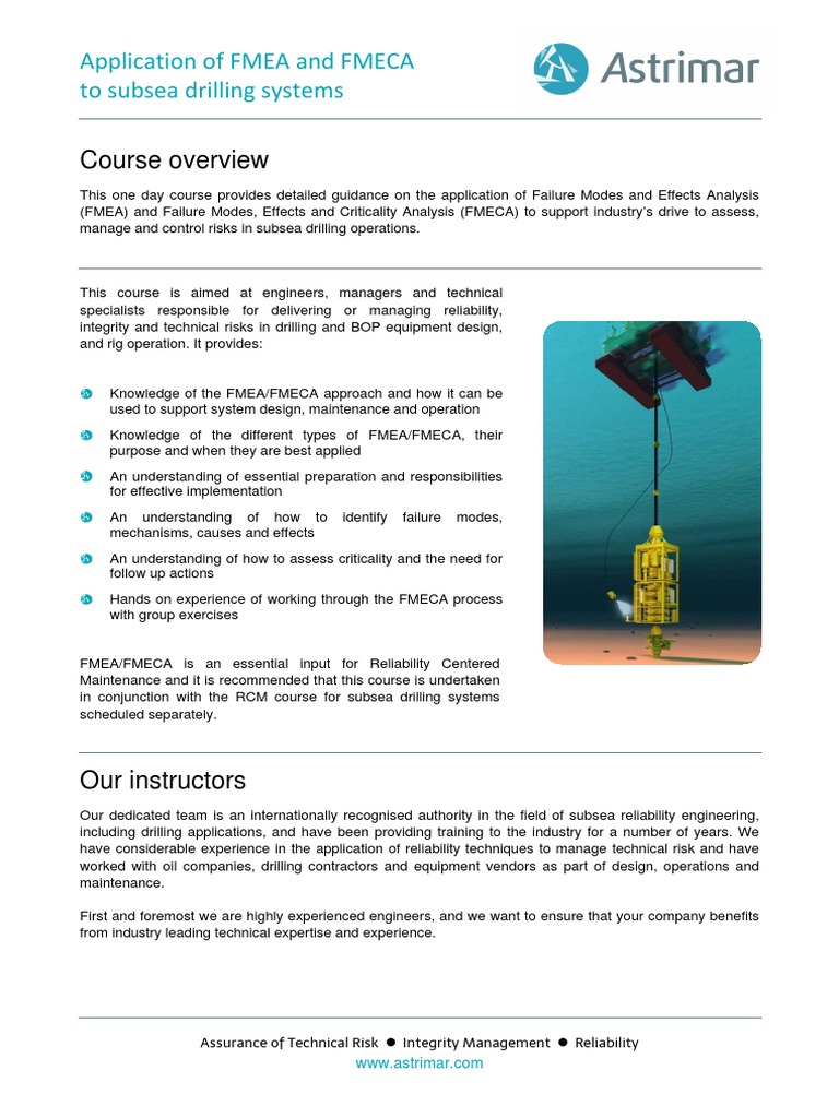 Application of FMEA and FMECA To Subsea Drilling System | Download Free PDF | Reliability ...