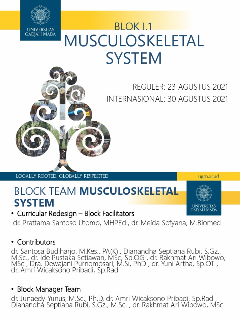 Lecture 1-Overview Blok I.1 Musculoskeletal System-Dr. Junaedy Yunus, M.SC., PH.D (2021) | PDF ...