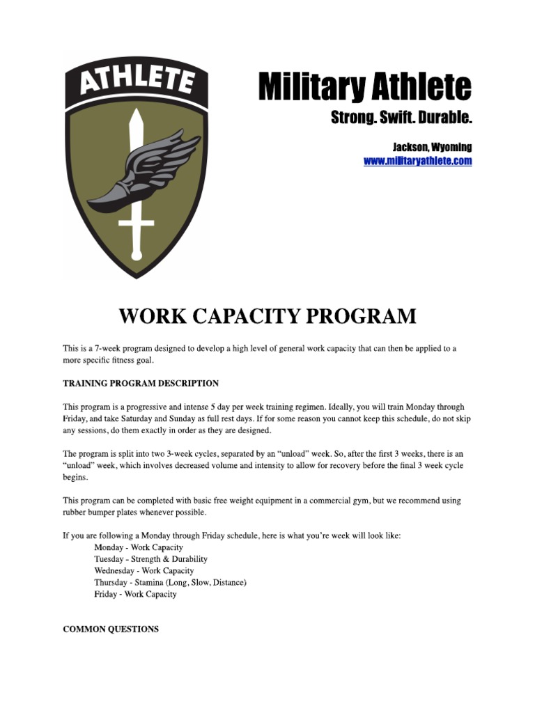 MA Work Capacity Cycle | PDF