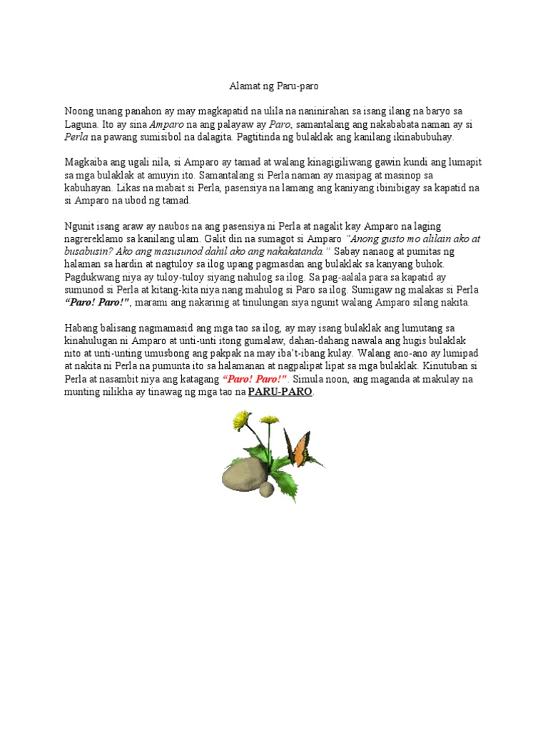 Alamat NG Paru-Paro | PDF