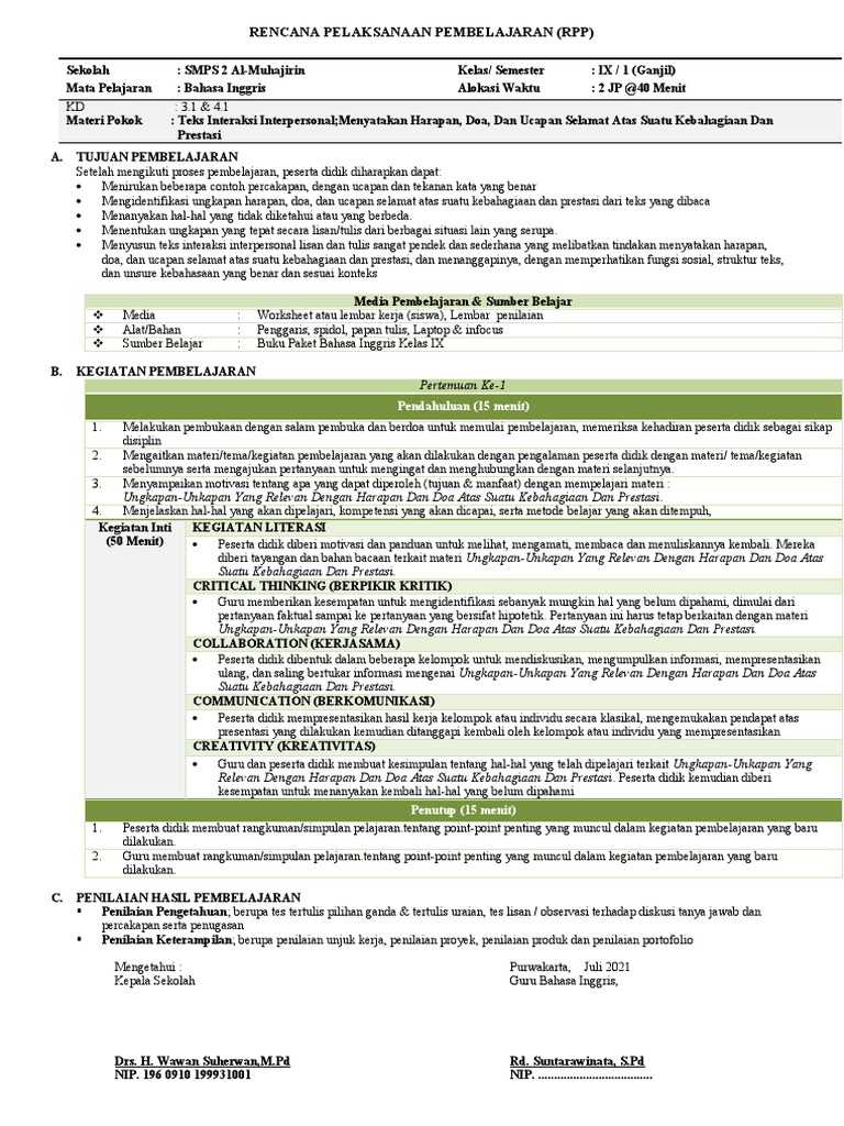 RPP KLS 9 KD.1 | PDF